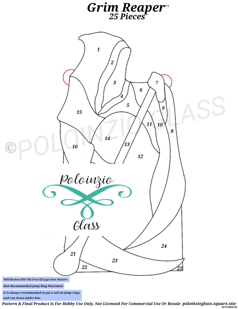 Grim Reaper Stained Glass Pattern Digital PDF Download - Etsy