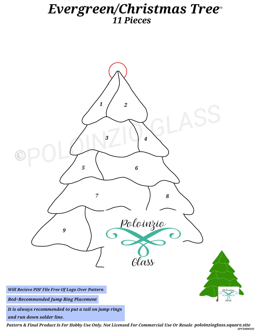 Christmas Tree/evergreen Tree Stained Glass Pattern Commercial or Hobby ...