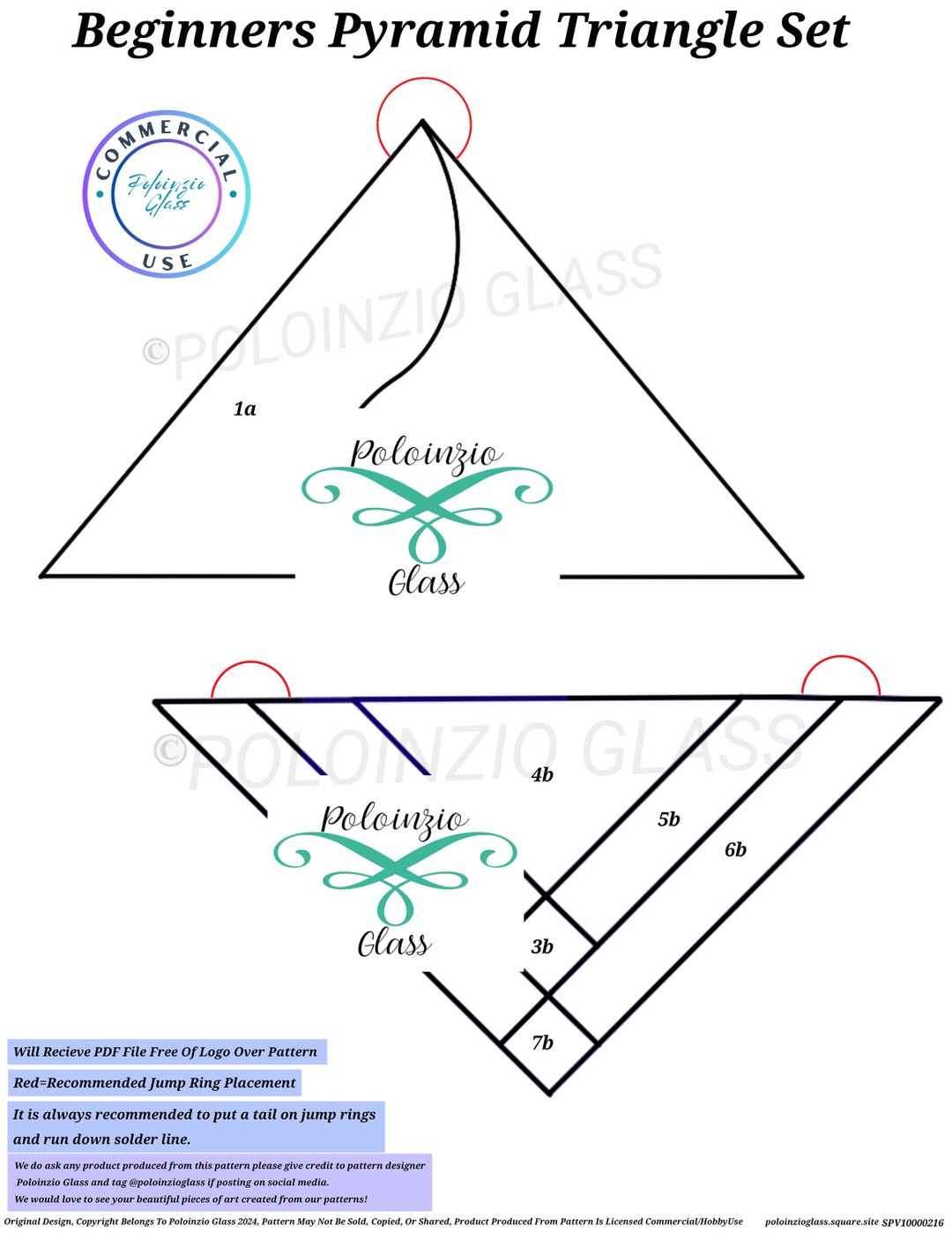 Pyramid Triangle Beginners Stained Glass Pattern Commercial or Hobby ...