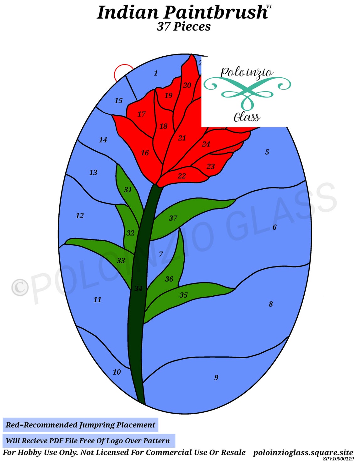 Indian Paintbrush Flower Stained Glass Pattern Digital PDF - Etsy