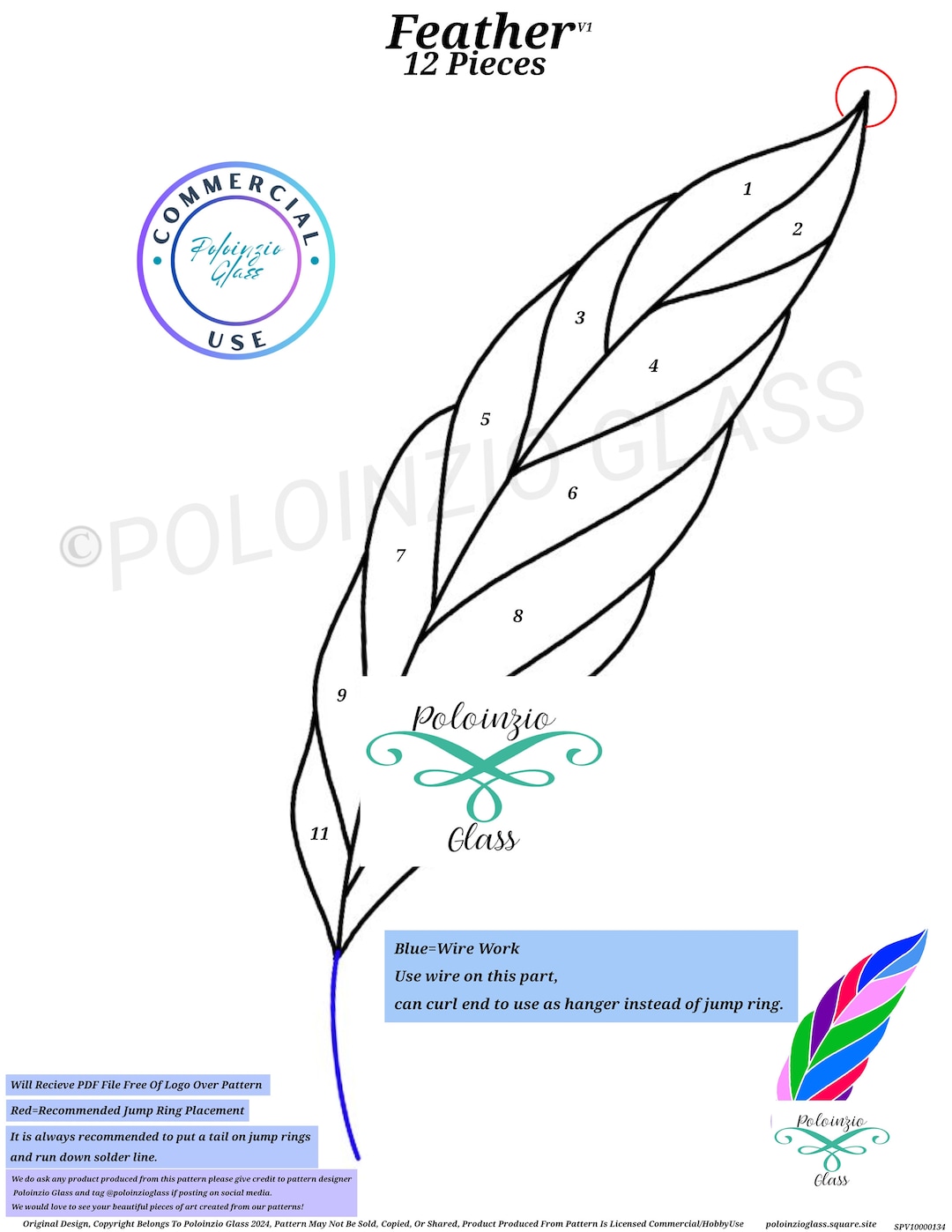 Feather Stained Glass Pattern Commercial or Hobby Use Digital PDF PNG ...