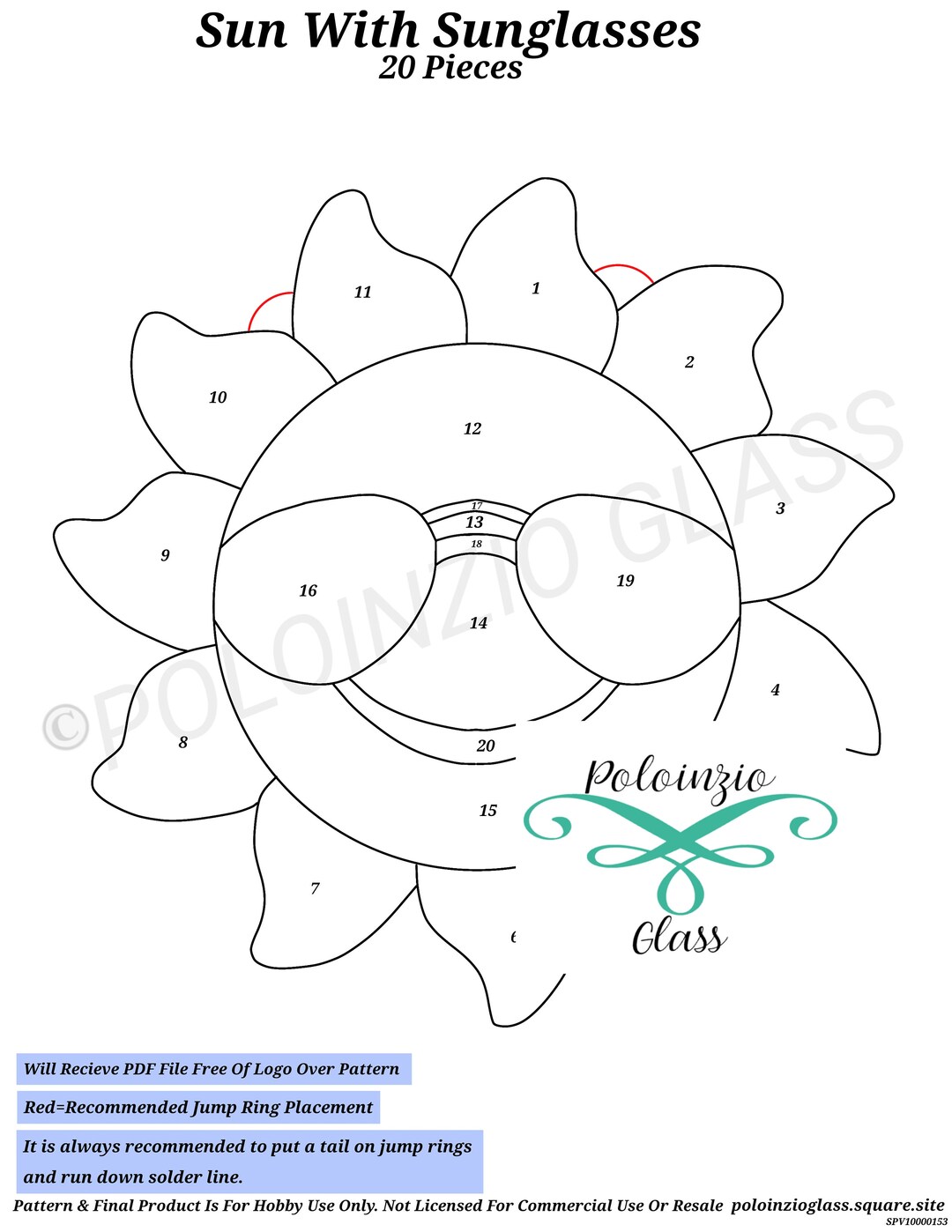 Sun With Sunglasses Suncatcher Stained Glass Pattern Digital PDF ...