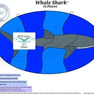 Whale Shark Stained Glass Pattern Commercial or Hobby Use Digital PDF ...