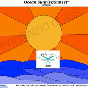 Ocean Sunrise/sunset Stained Glass Pattern Digital PDF Download - Etsy