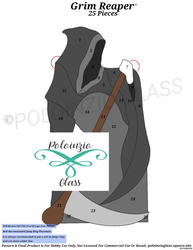 Grim Reaper Stained Glass Pattern Digital PDF Download - Etsy