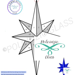 Christmas Star Stained Glass Pattern Commercial or Hobby Use Digital ...