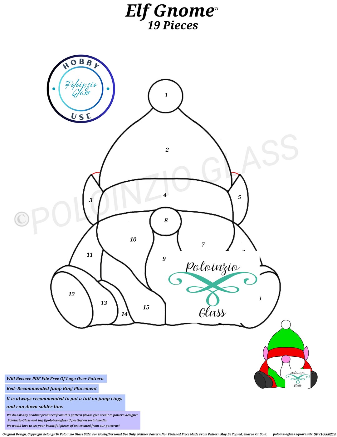Elf Gnome Stained Glass Pattern Digital PDF PNG Download - Etsy