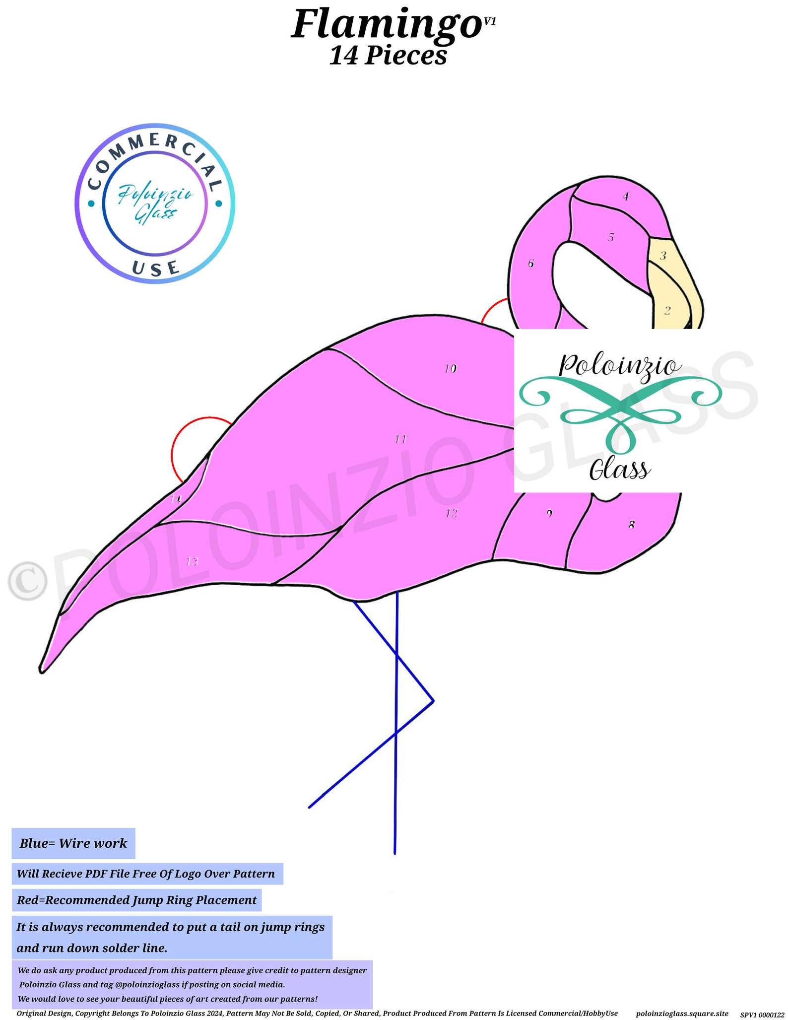Flamingo Stained Glass Pattern Commercial or Hobby Use Digital PDF PNG ...