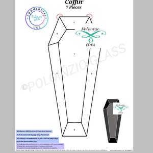 Coffin Stained Glass Pattern Commercial or Hobby Use Digital PDF PNG ...