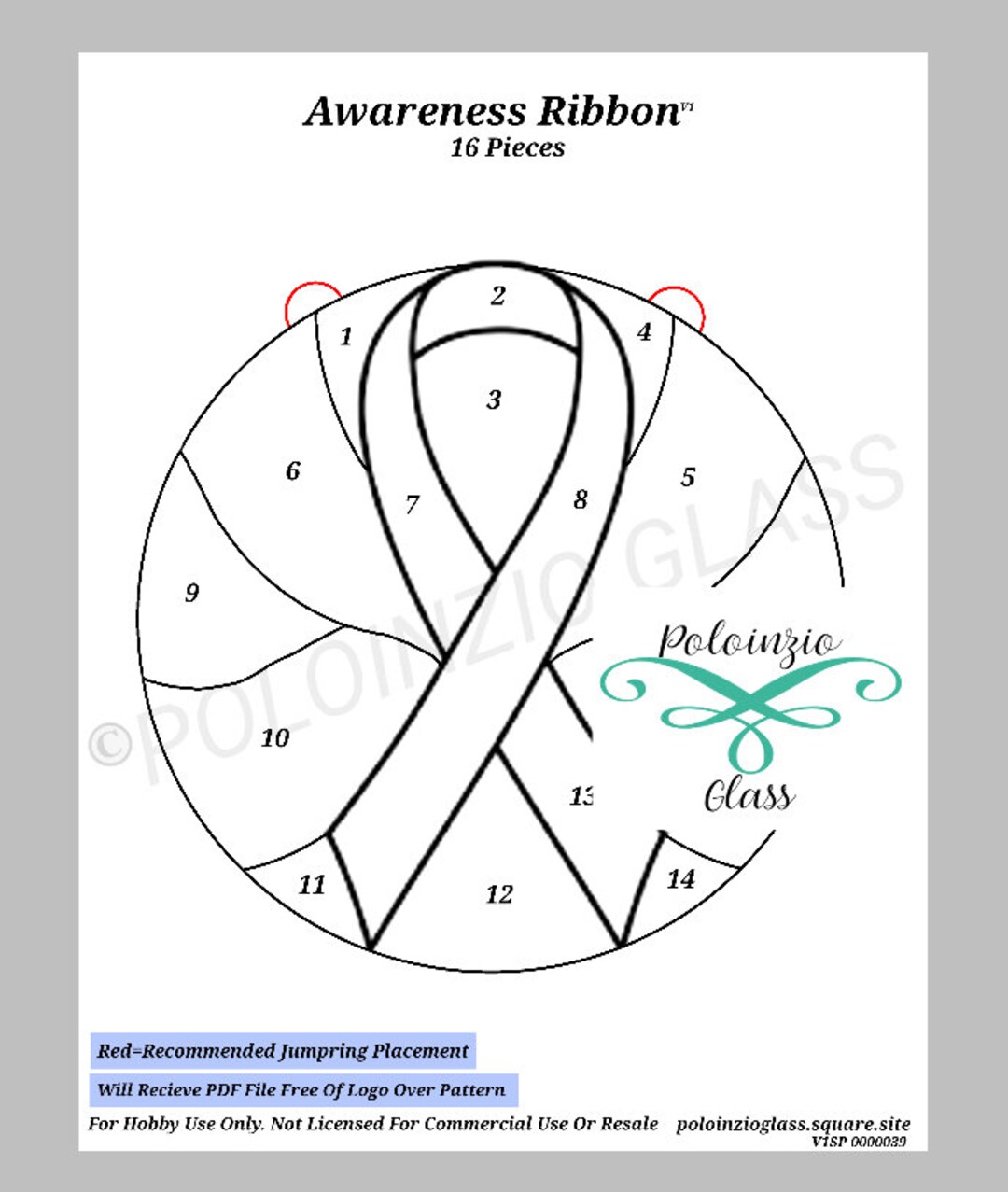 Awareness Ribbon Stained Glass Pattern Digital Download PDF (Download ...