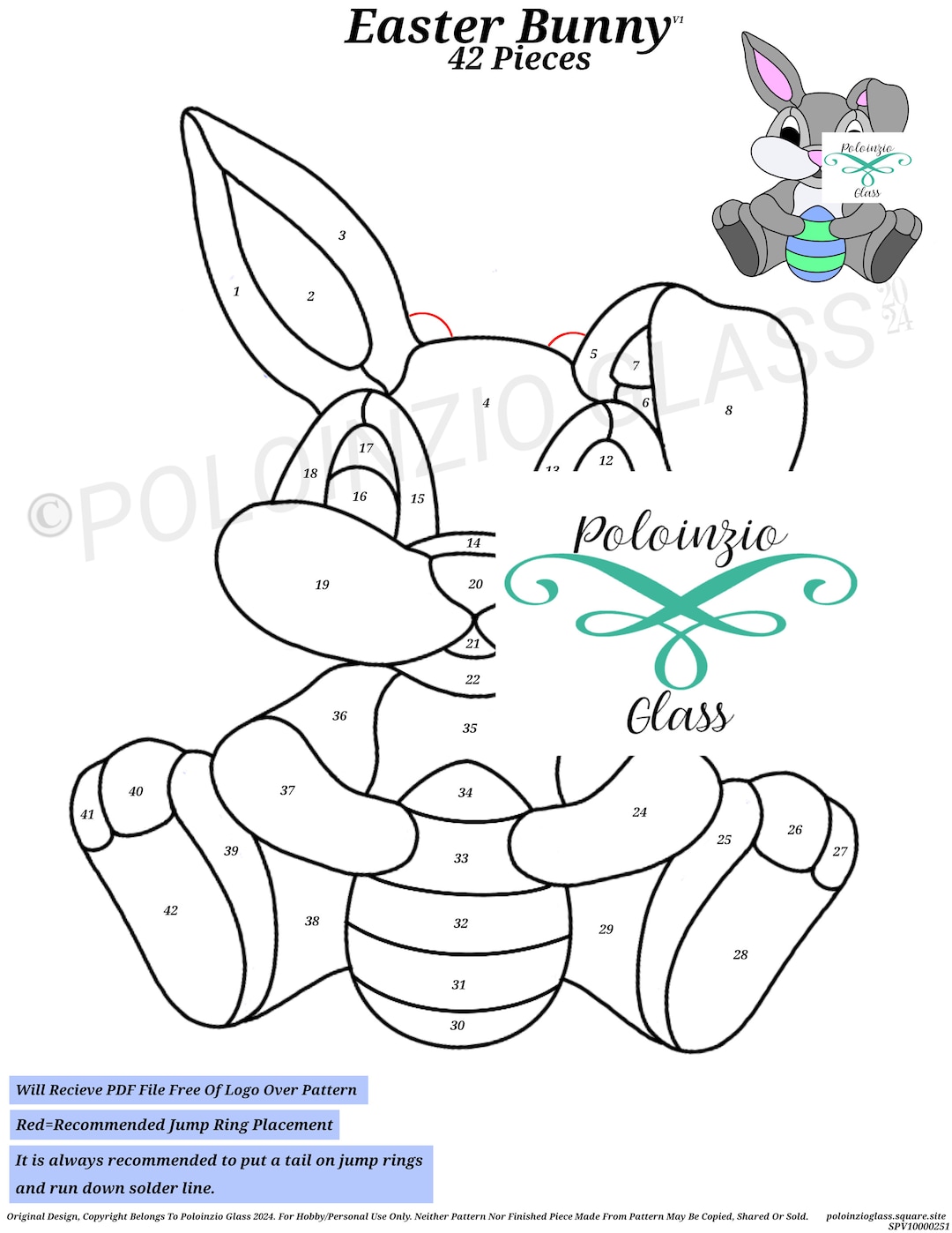 Easter Bunny Stained Glass Pattern Digital PDF Download - Etsy Australia
