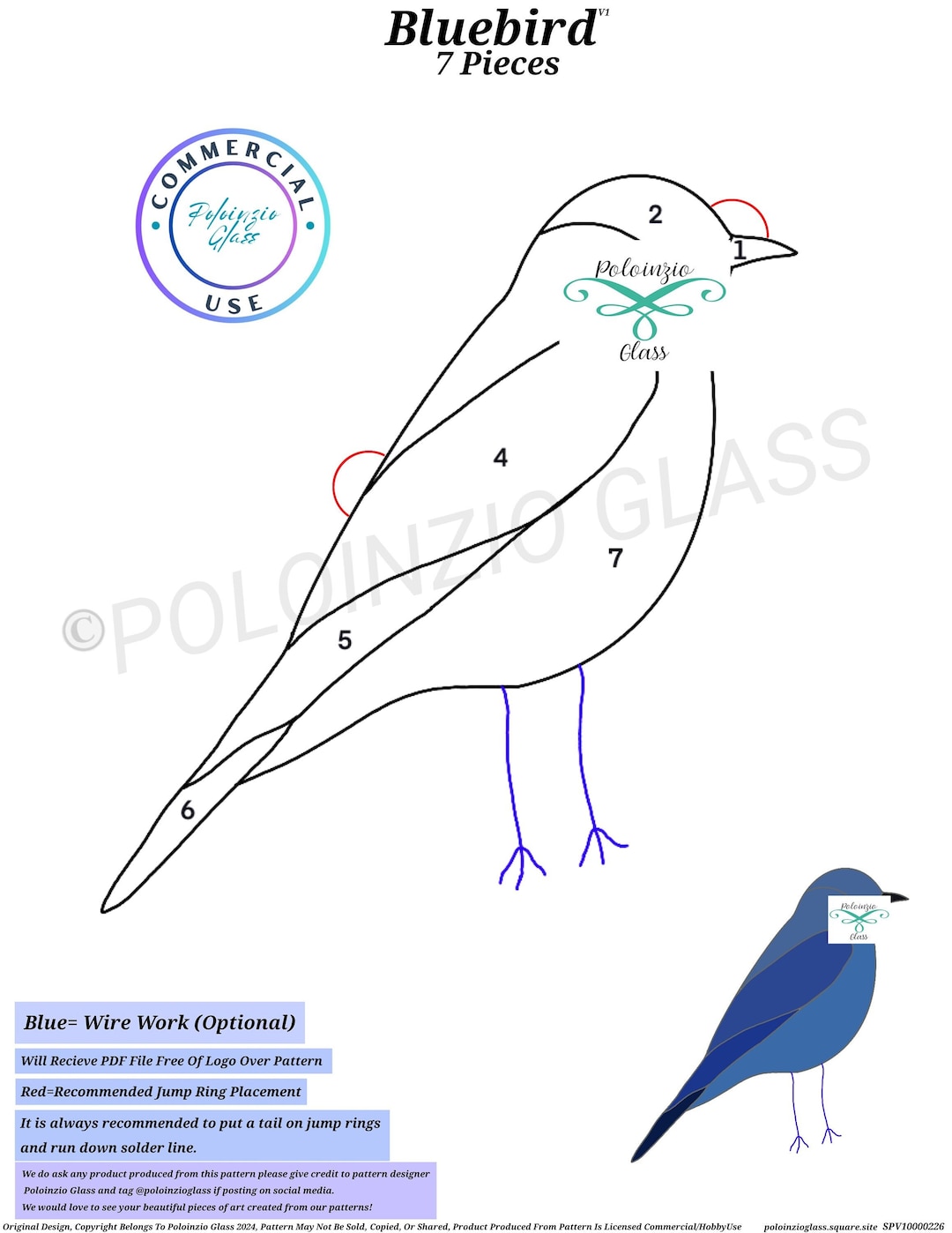 Bluebird Stained Glass Pattern Commercial or Hobby Use Digital PDF PNG ...