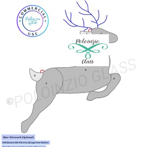 Reindeer or Deer Stained Glass Pattern Commercial or Hobby Use Digital ...