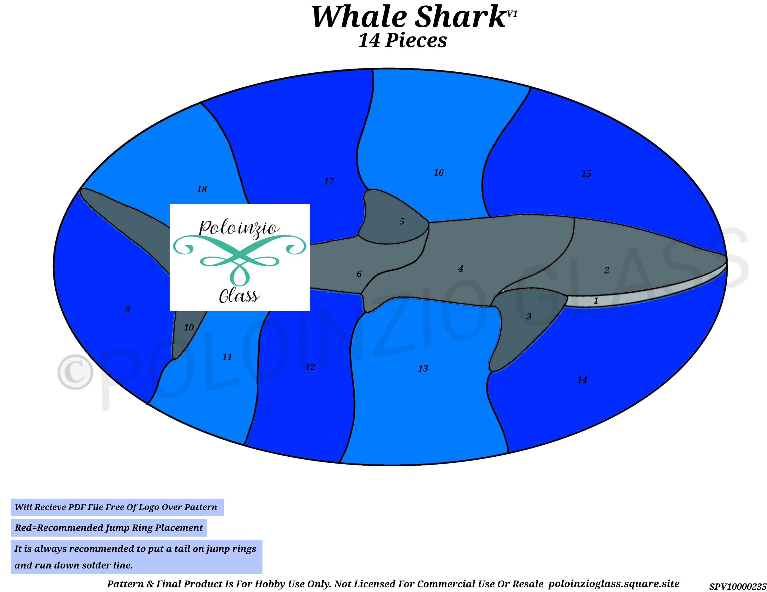 Whale Shark Stained Glass Pattern Digital PDF PNG Download - Etsy