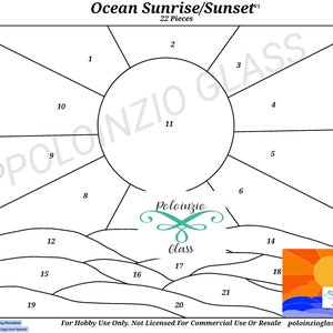 Ocean Sunrise/sunset Stained Glass Pattern Digital PDF Download - Etsy