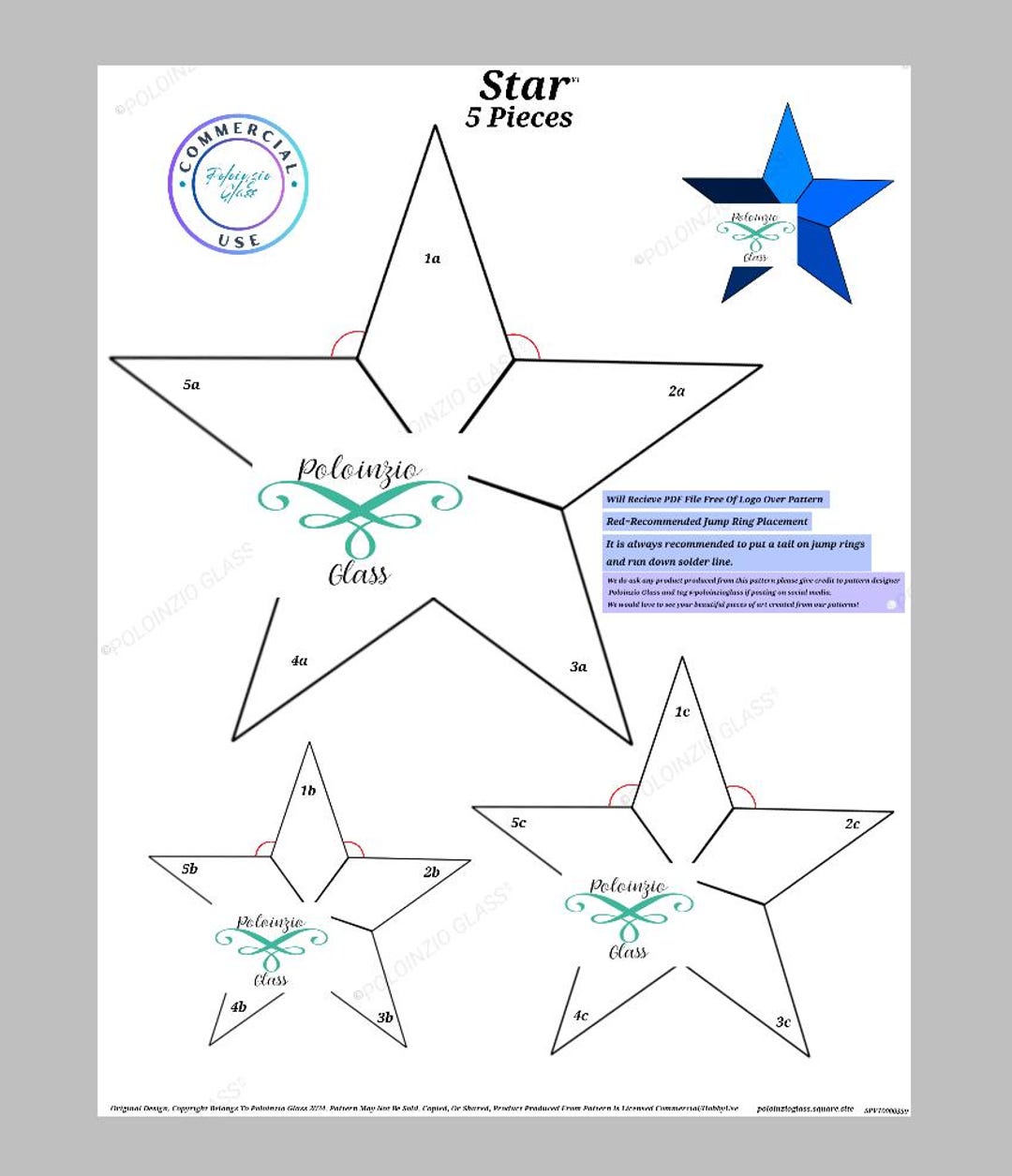 Star Stained Glass Pattern Commercial or Hobby Use Digital PDF PNG ...