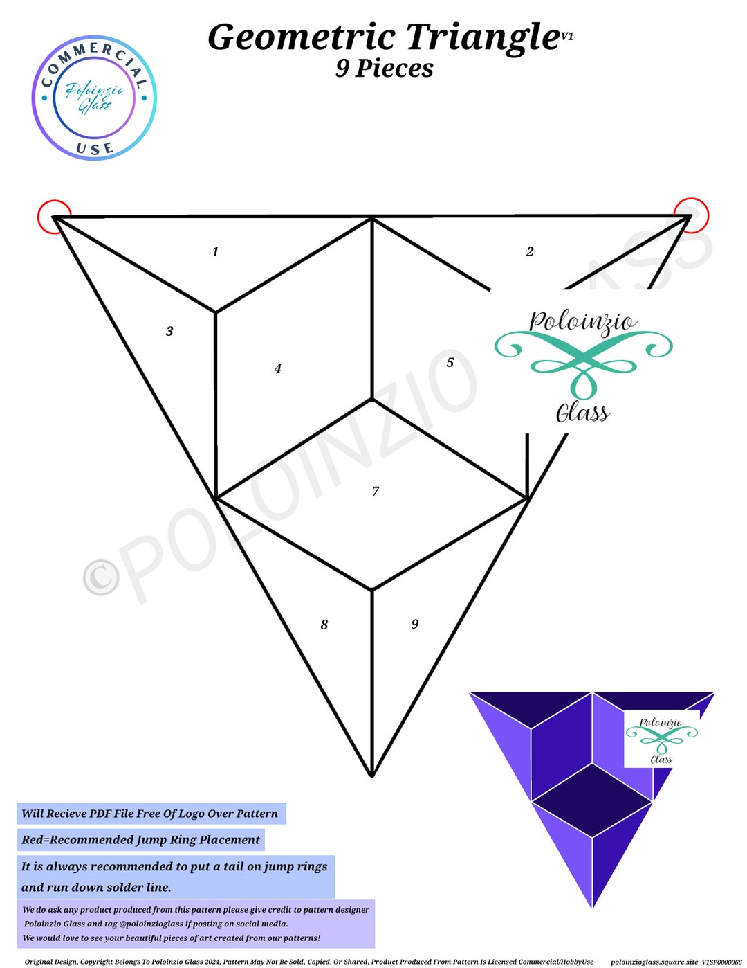 Geometric Triangle Stained Glass Pattern Commercial or Hobby Use ...