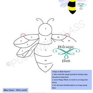 Honey Bee Stained Glass Pattern Download PDF - Etsy