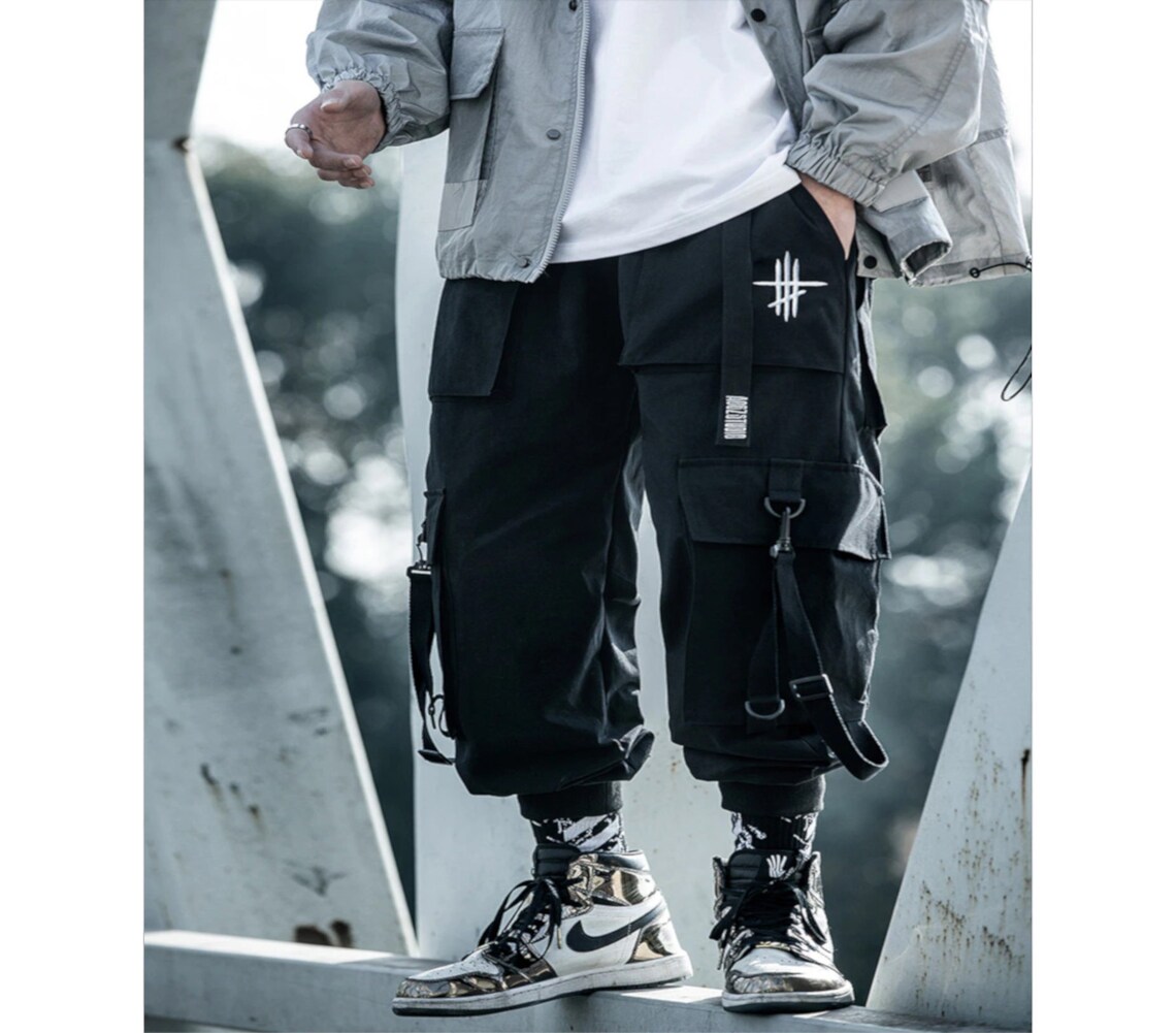 Multi-pocket Utility Techwear Paratrooper Pants With Cyberpunk - Etsy