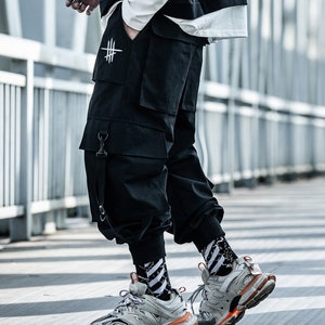 Multi-pocket Utility Techwear Paratrooper Pants With Cyberpunk - Etsy