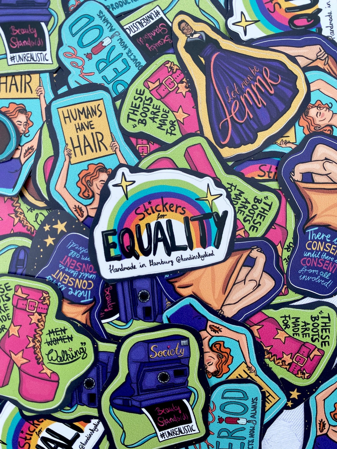 Sticker Feminism Equality Illustration - Etsy
