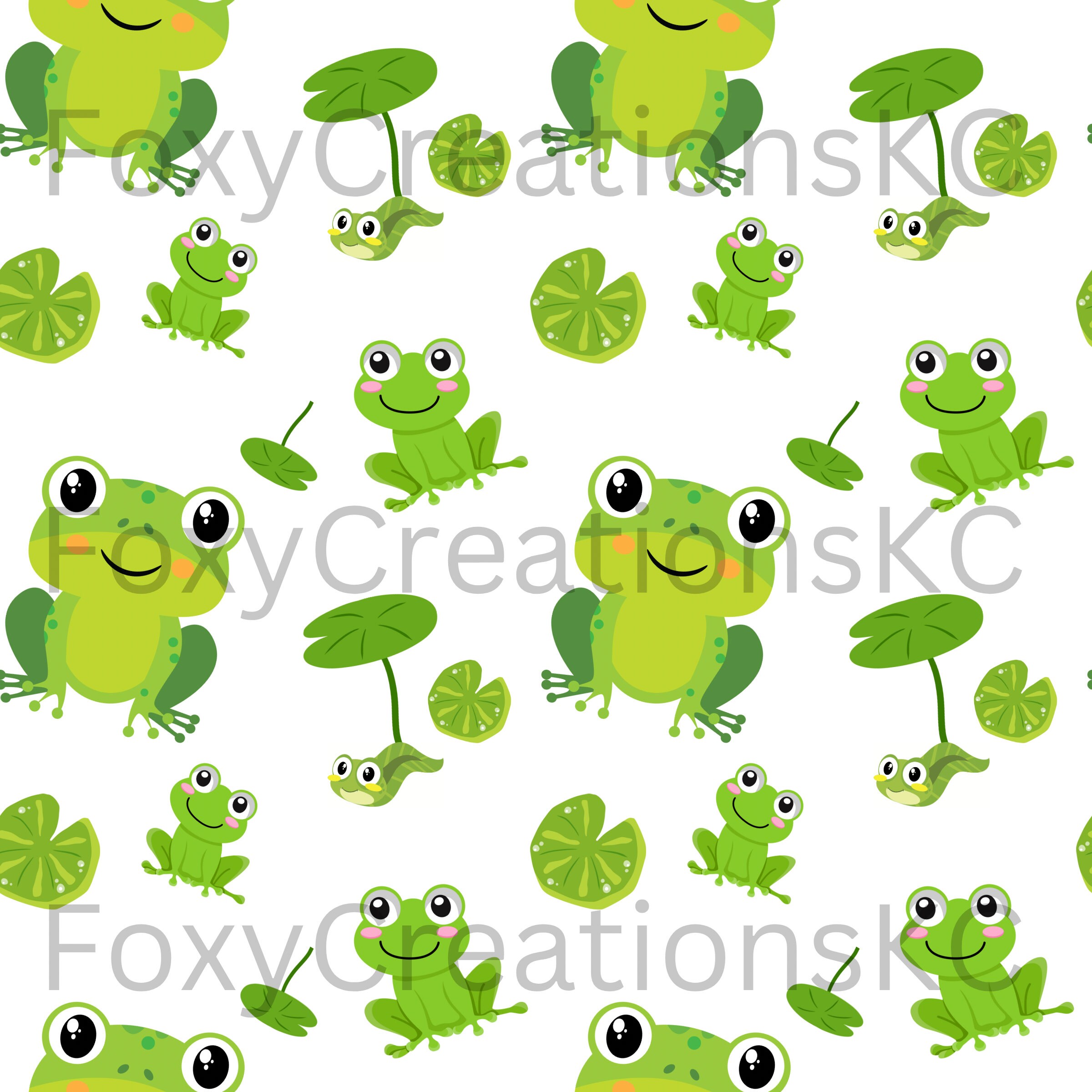 Frog Pattern, Seamless Pattern, Tadpole, Lily Pad - Etsy