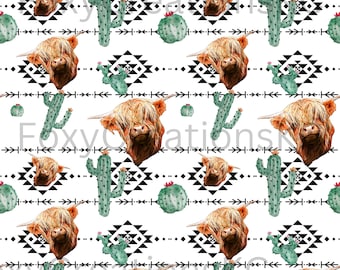 Highland Cow Seamless File - Etsy
