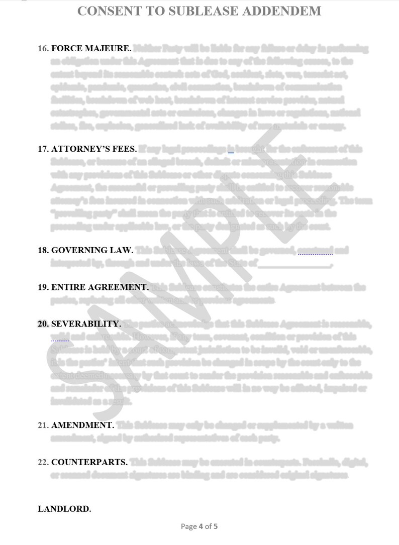 Short Term Rental Arbitrage Sublease Agreement ** Corrected Version 5 ...