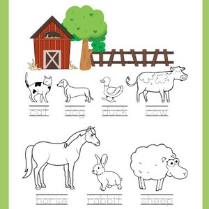 Children Colouring Book Farm Animals - Etsy