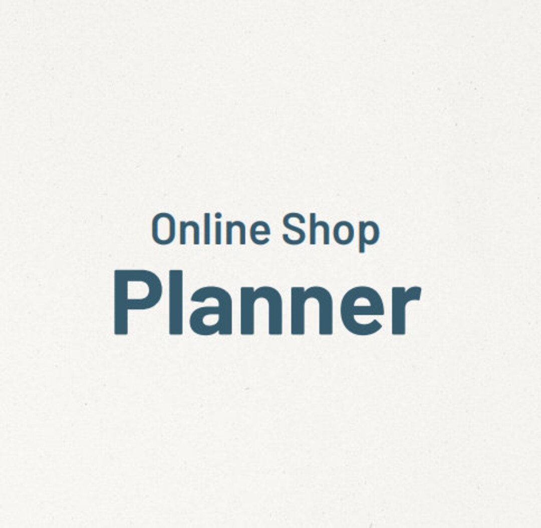 Online Shop Planner - Etsy
