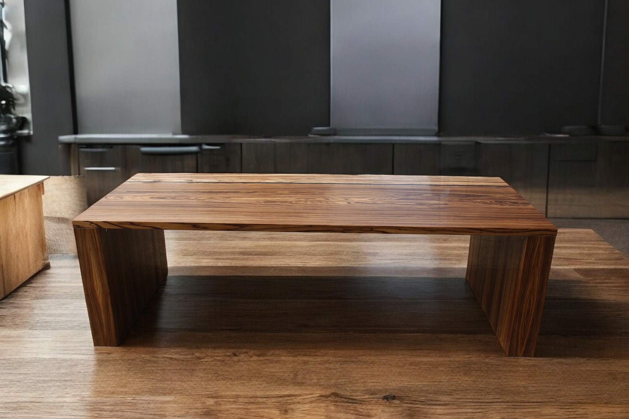 Modern Dining Table With Panel Legs Premium Wood Boardroom Table ...