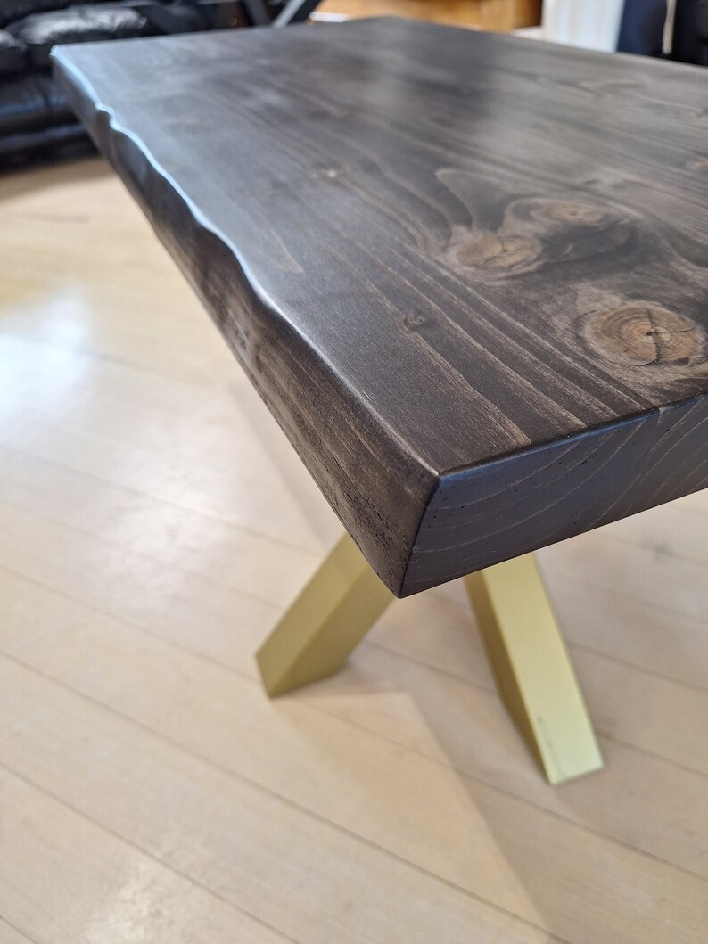 Solid Wood Coffee Table With Spider-style Metal Legs Perfect Addition ...