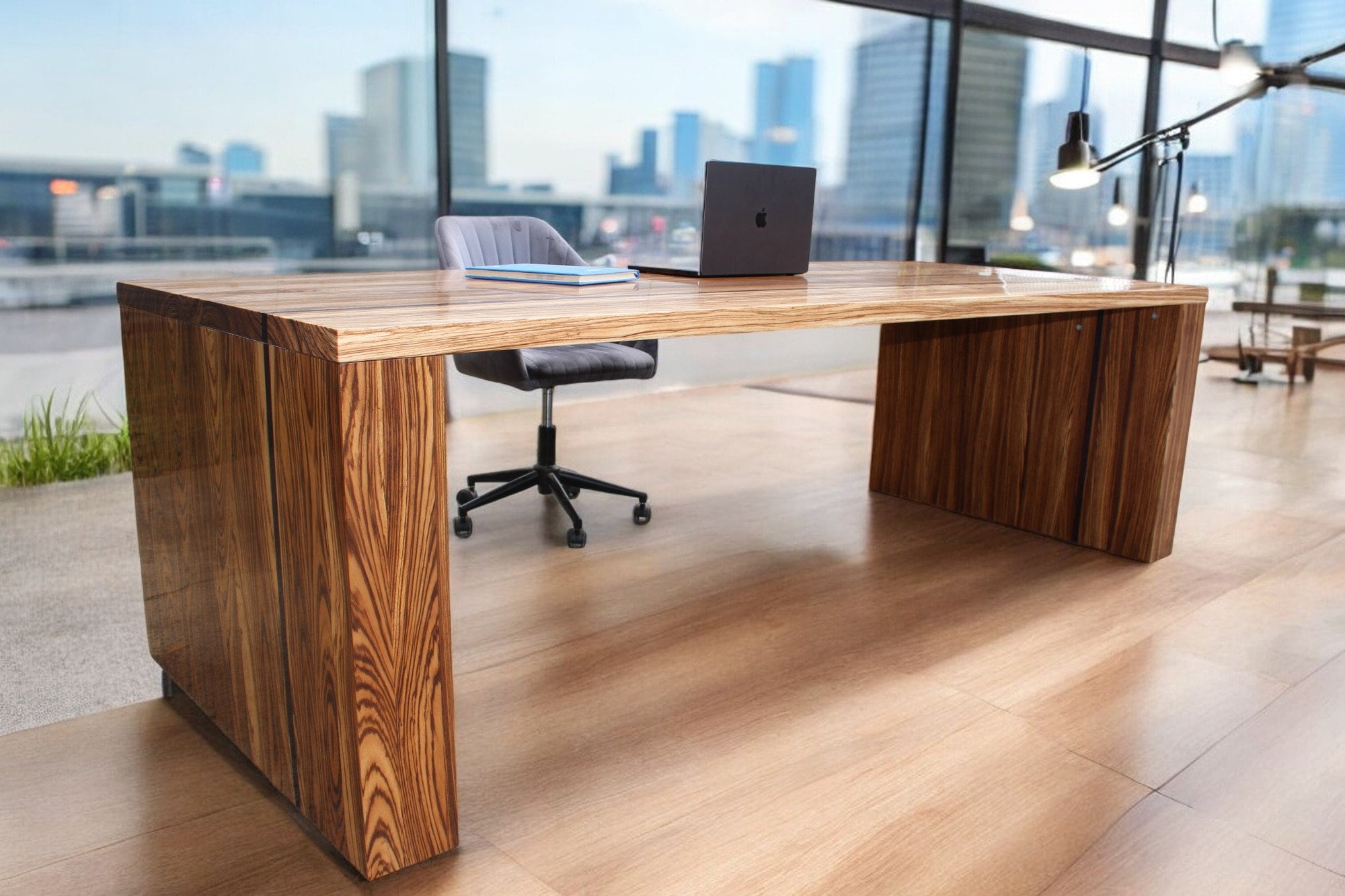 Modern Dining Table With Panel Legs Premium Wood Boardroom Table ...