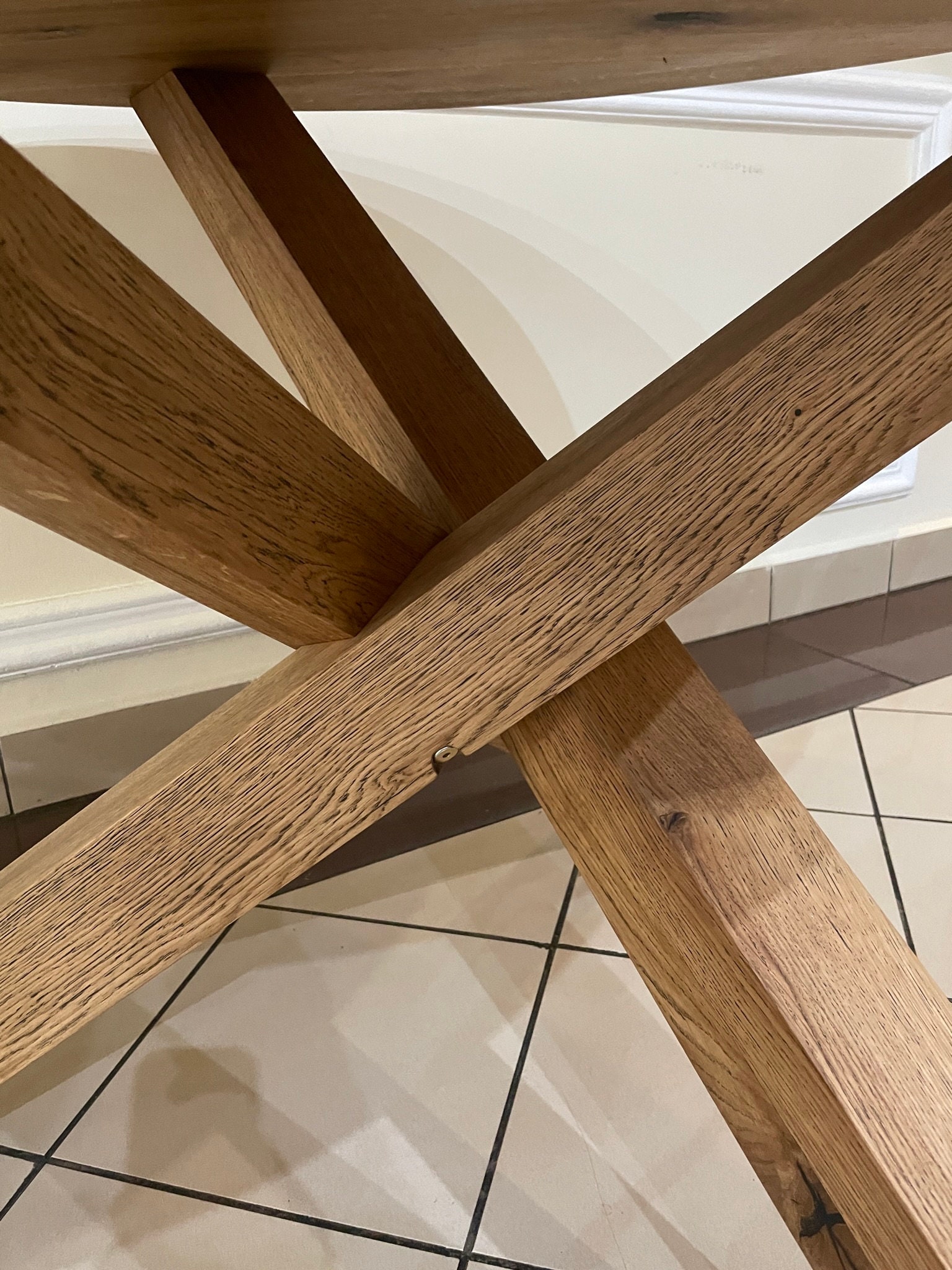 Stylish Oak Round Dining Table With Twisted Spider Wooden - Etsy