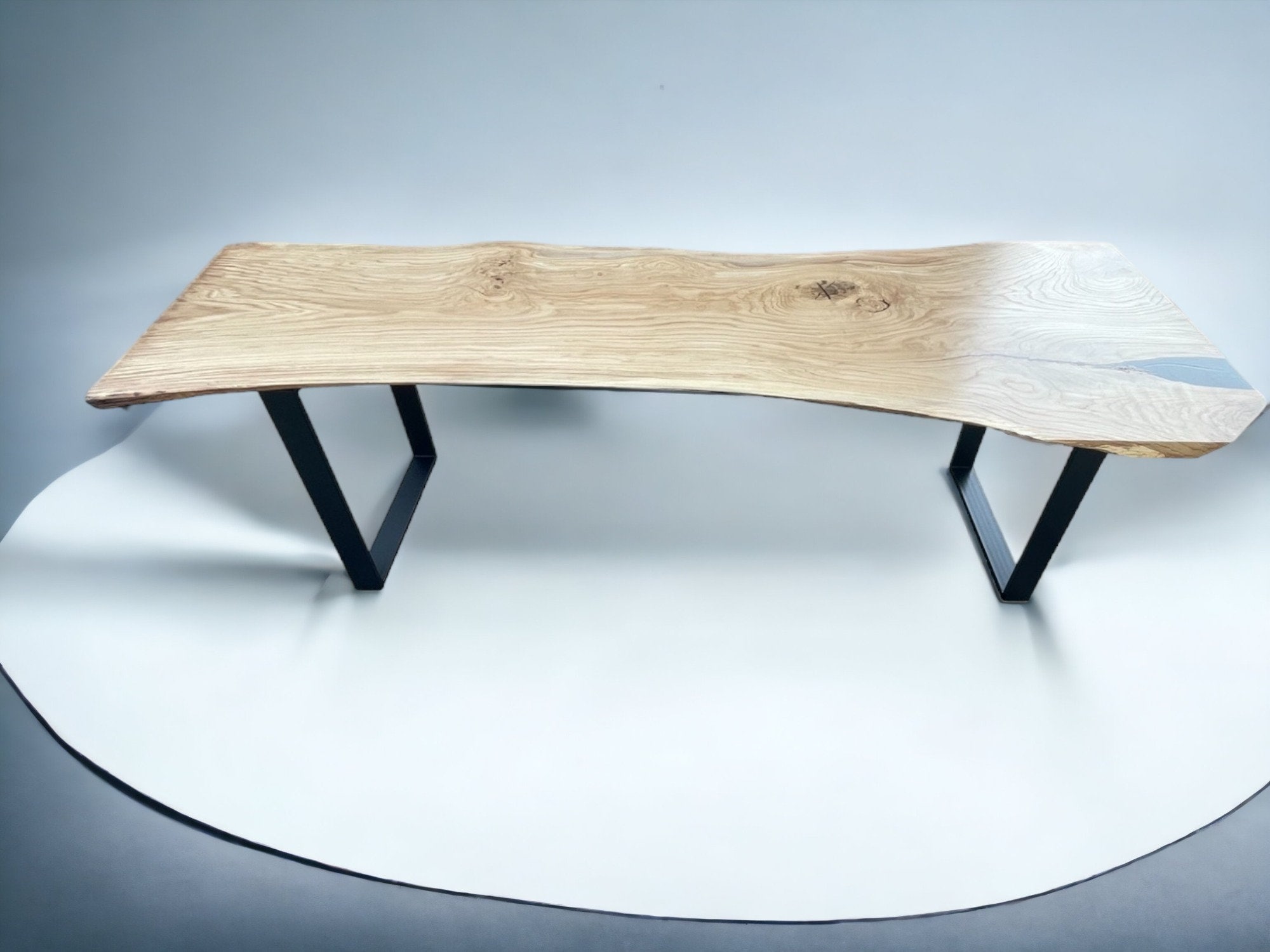 Live Edge Dining Table Solid Oak Wood Table Monolith Table - Etsy