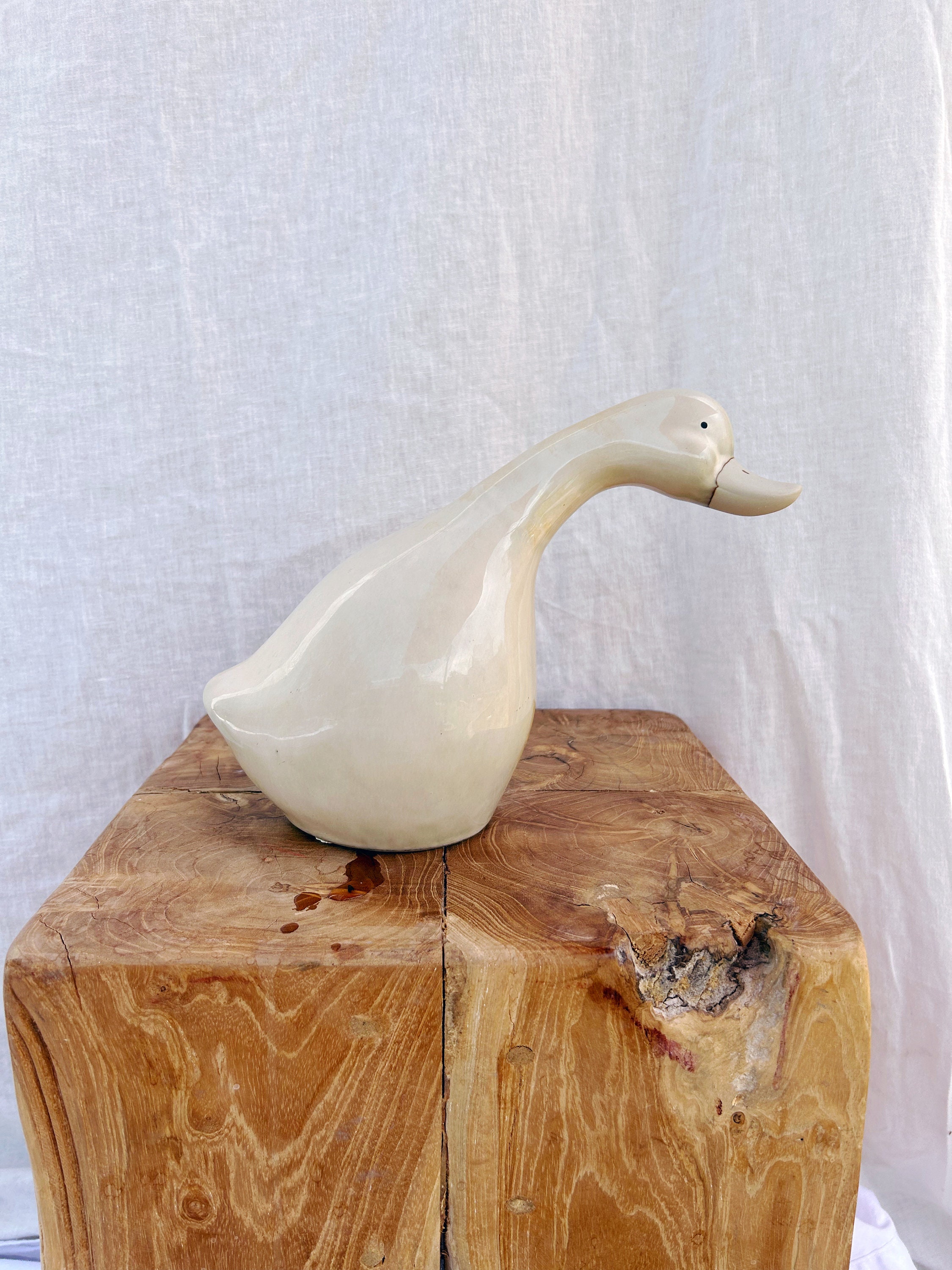 Vintage Ceramic Goose Figurine - Etsy