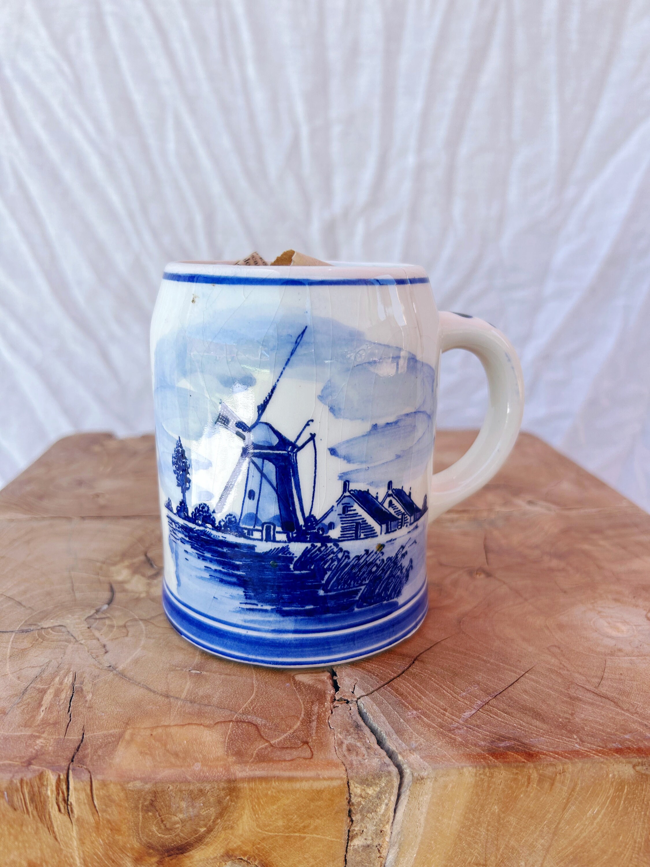 Vintage Blue and White Delfts Hand-painted Porcelain Coffee Mug made in ...