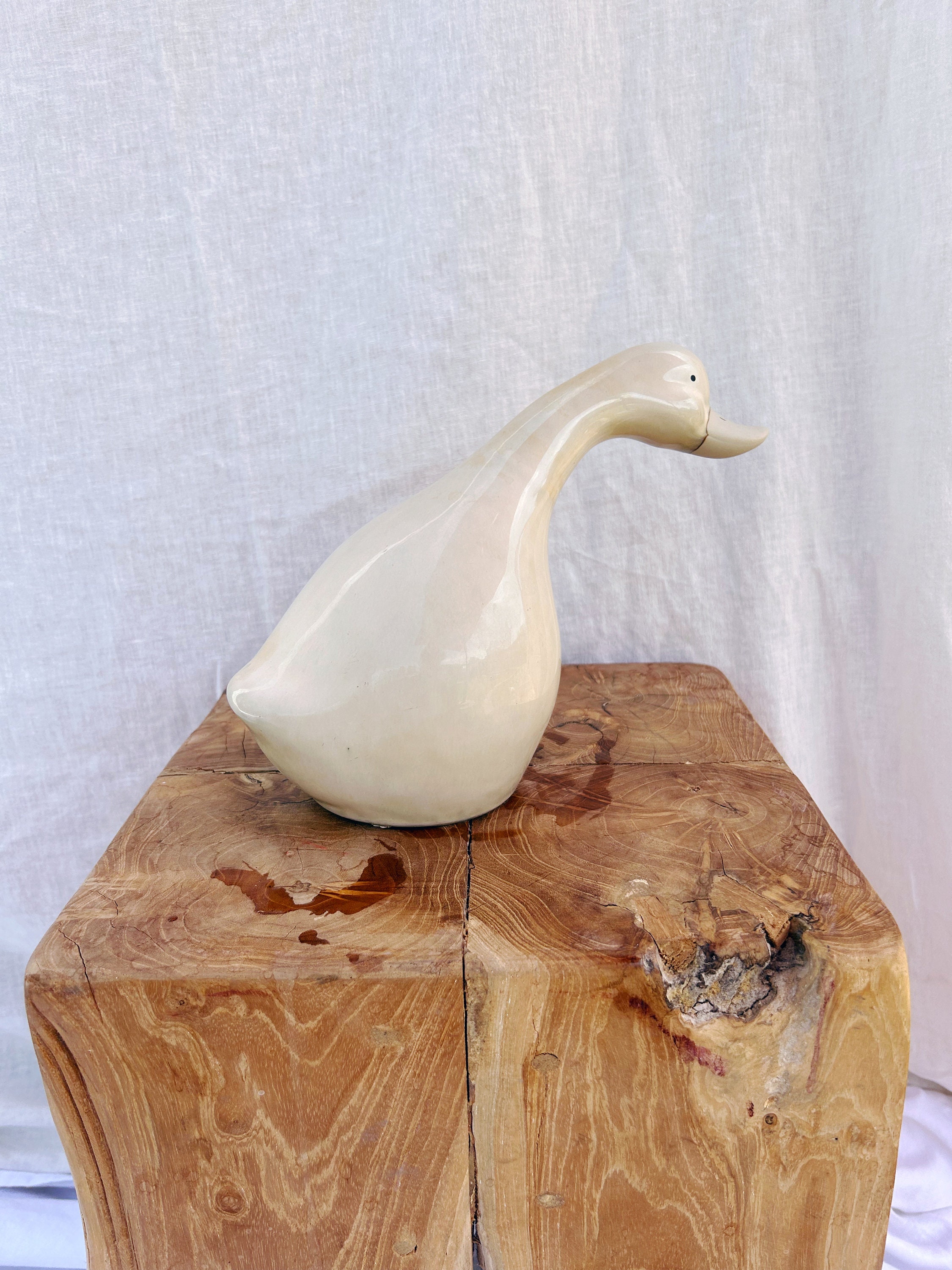 Vintage Ceramic Goose Figurine - Etsy