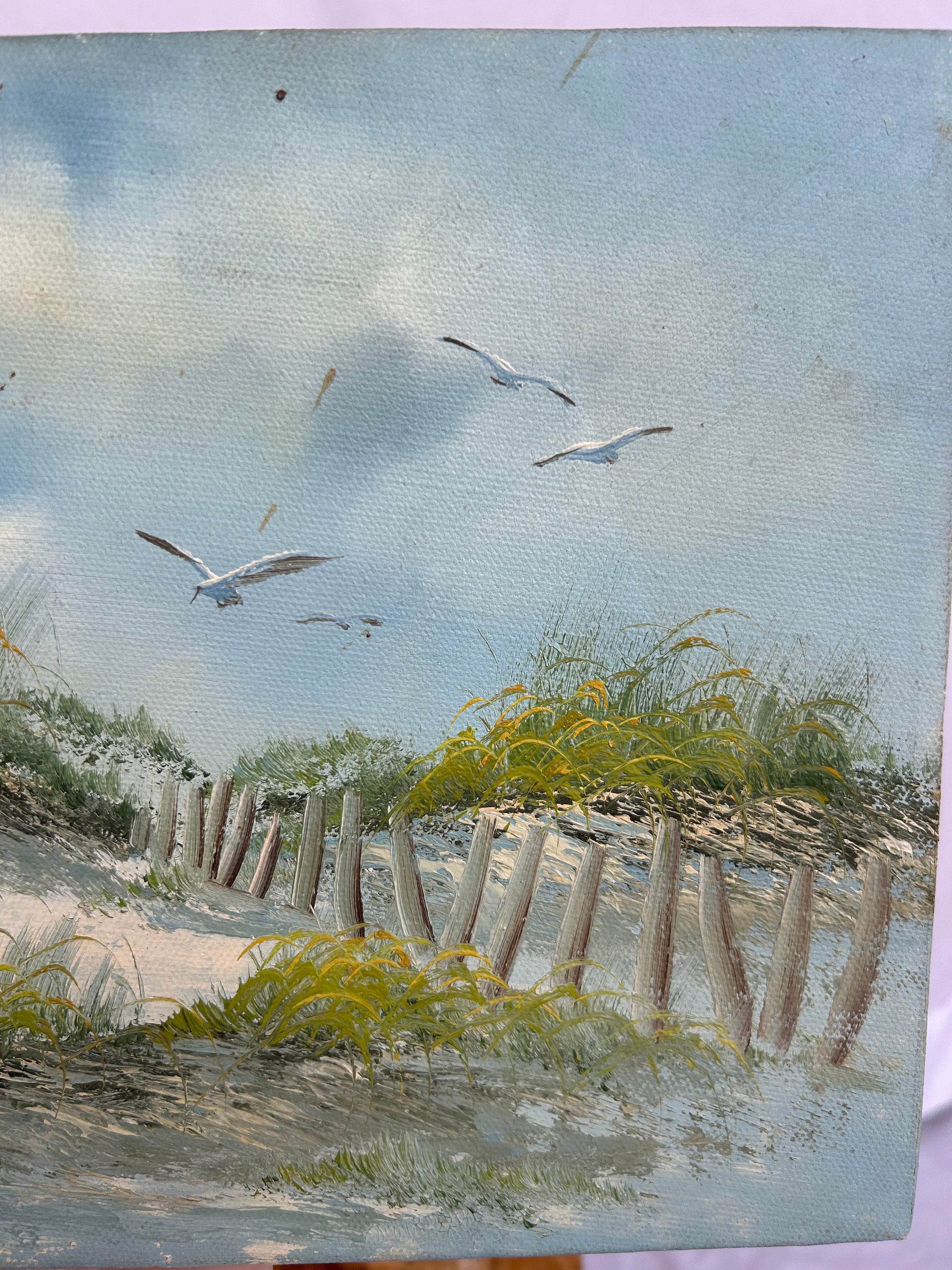 Original Seascape Sand Dunes Beach Oil Painting by C. Melton - Etsy