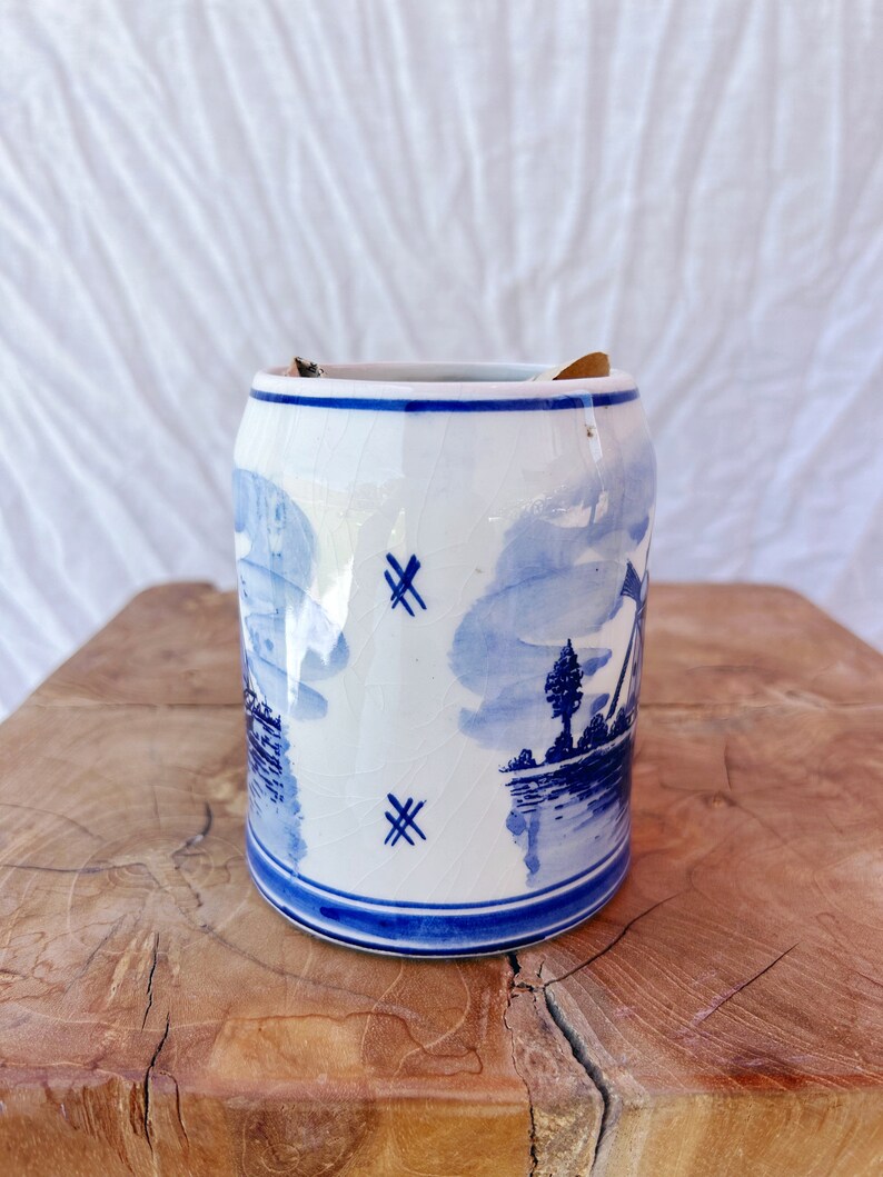 Vintage Blue and White Delfts Hand-painted Porcelain Coffee Mug “made ...