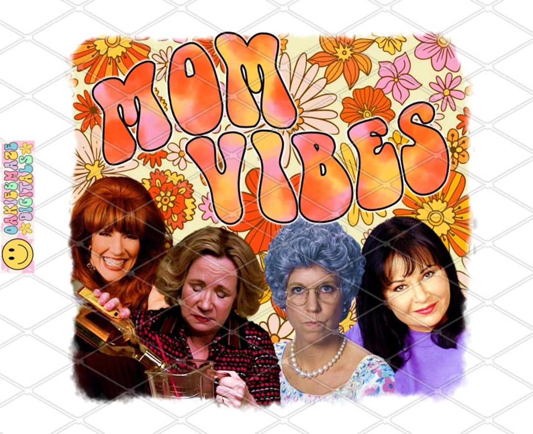 Mom Vibes Retro Mama Cute 80s 90s Sitcom Sublimation Png Digital File ...