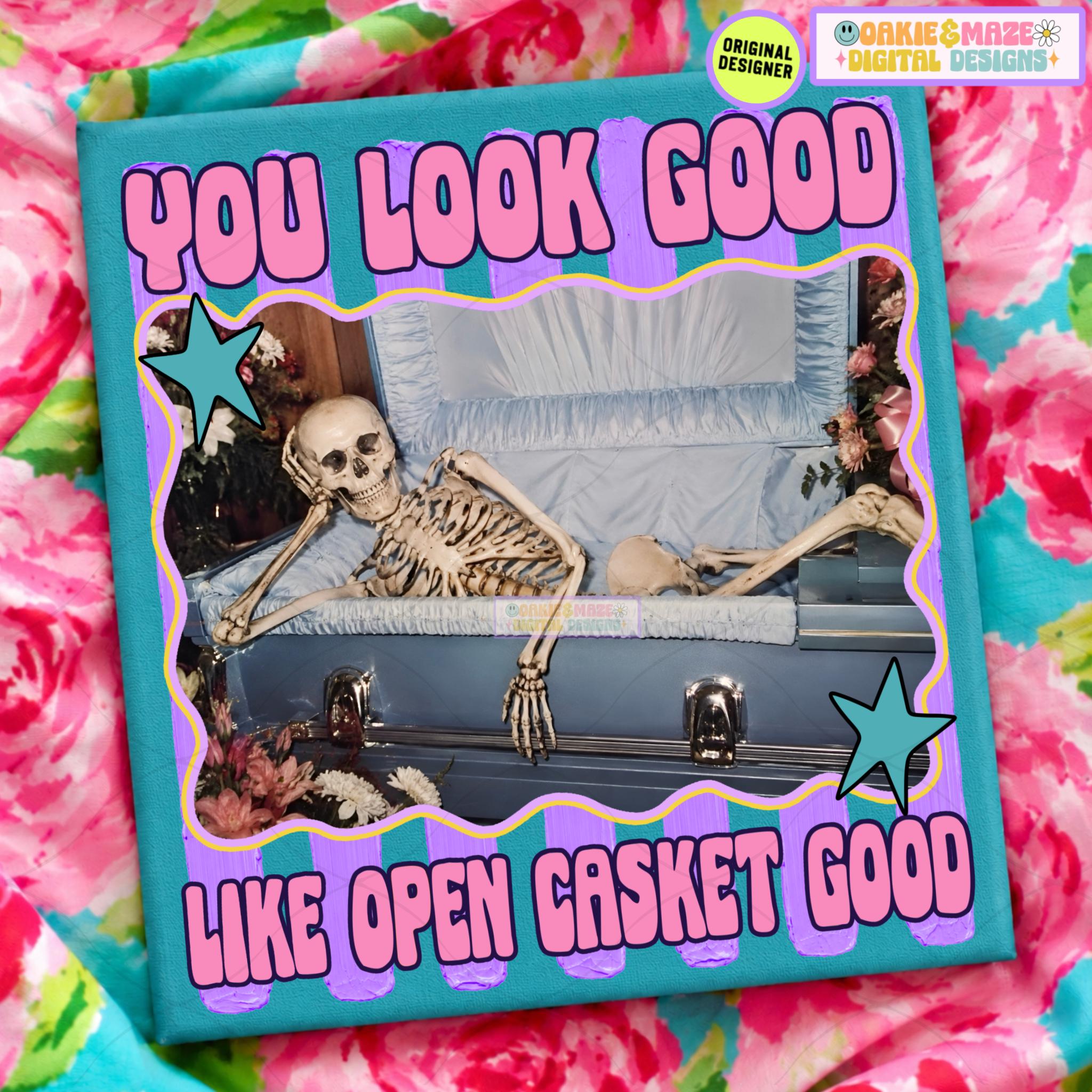 Funny Funeral Skeleton in Casket PNG - Mortician Embalmer Digital File ...