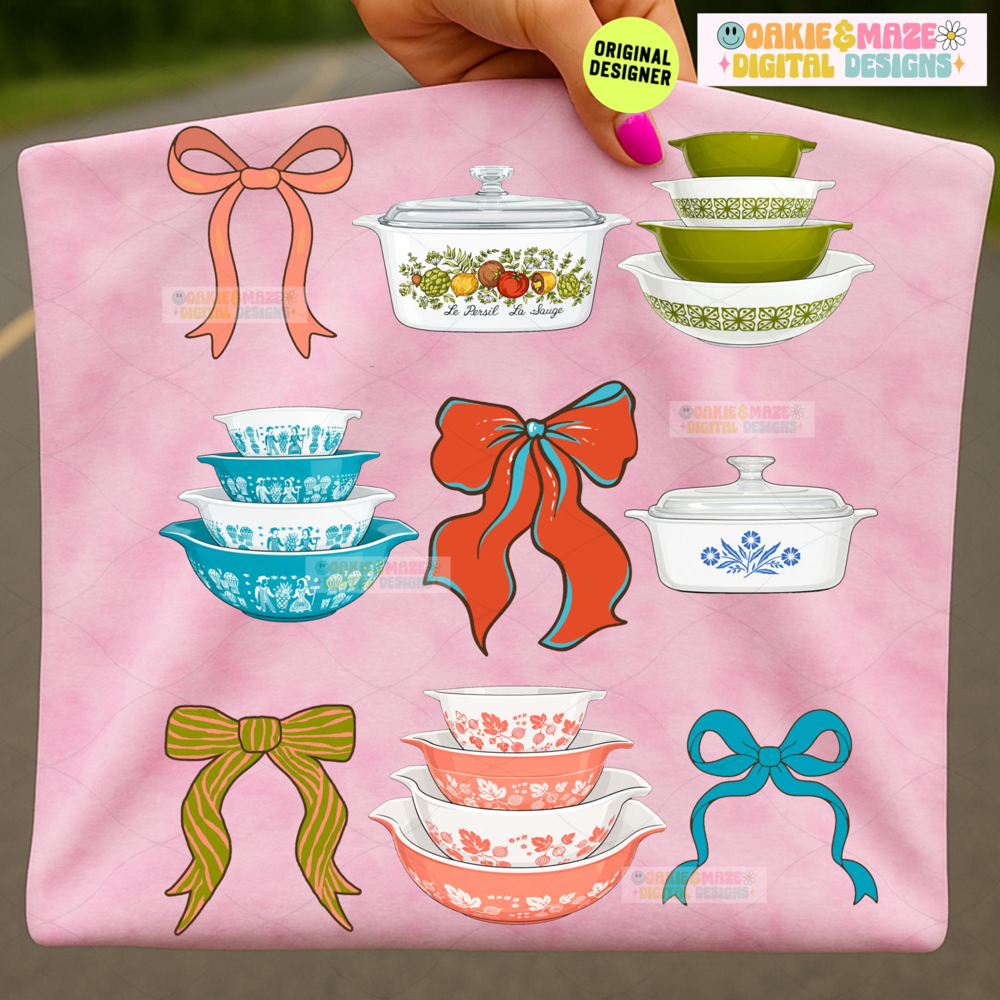ORIGINAL DESIGNER Cute Floral Thrifted Thrift Pyrex Funny Vintage ...