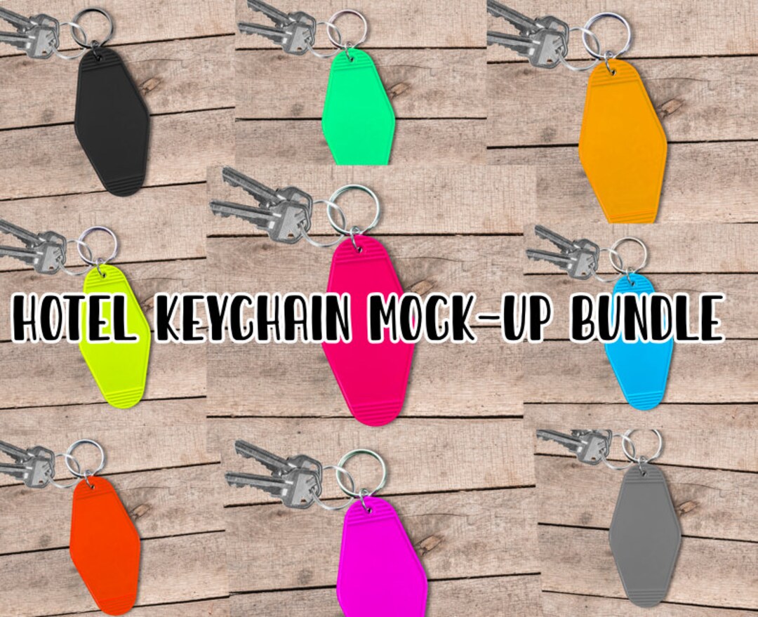 Hotel Keychain Mock-up Bundle 11 Colors Keychain Blank Mockup Svg ...
