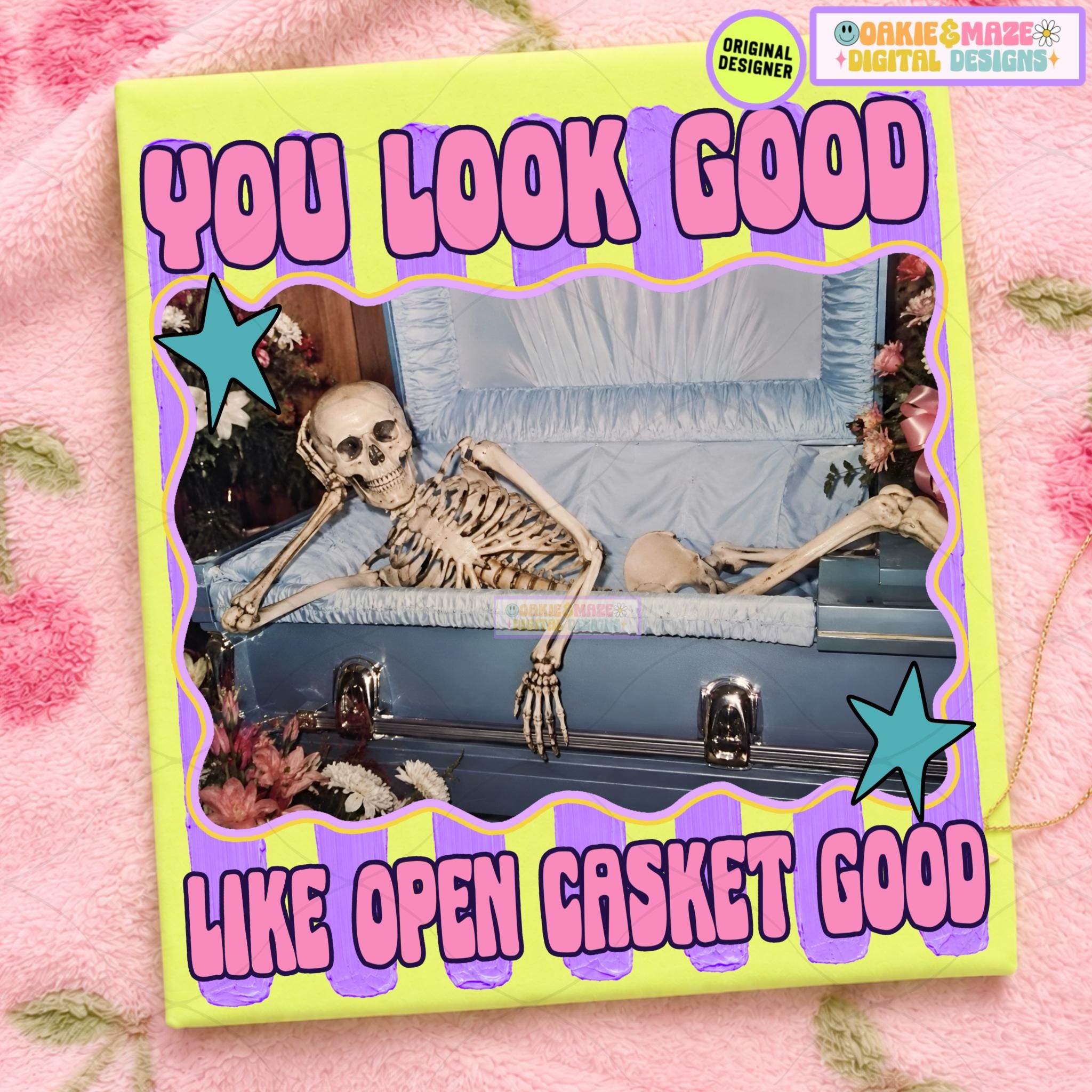 Funny Funeral Skeleton in Casket PNG - Mortician Embalmer Digital File ...