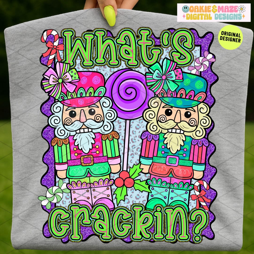 Whats Crackin Junky Nutcracker PNG Christmas Candy Cane Pastel Retro ...
