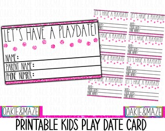 Let's Play Playdate Exchange Printable Card - Etsy