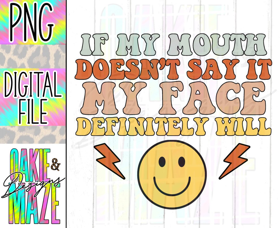 My Face Definitely Will Png Retro Smile Face Png Retro Png - Etsy