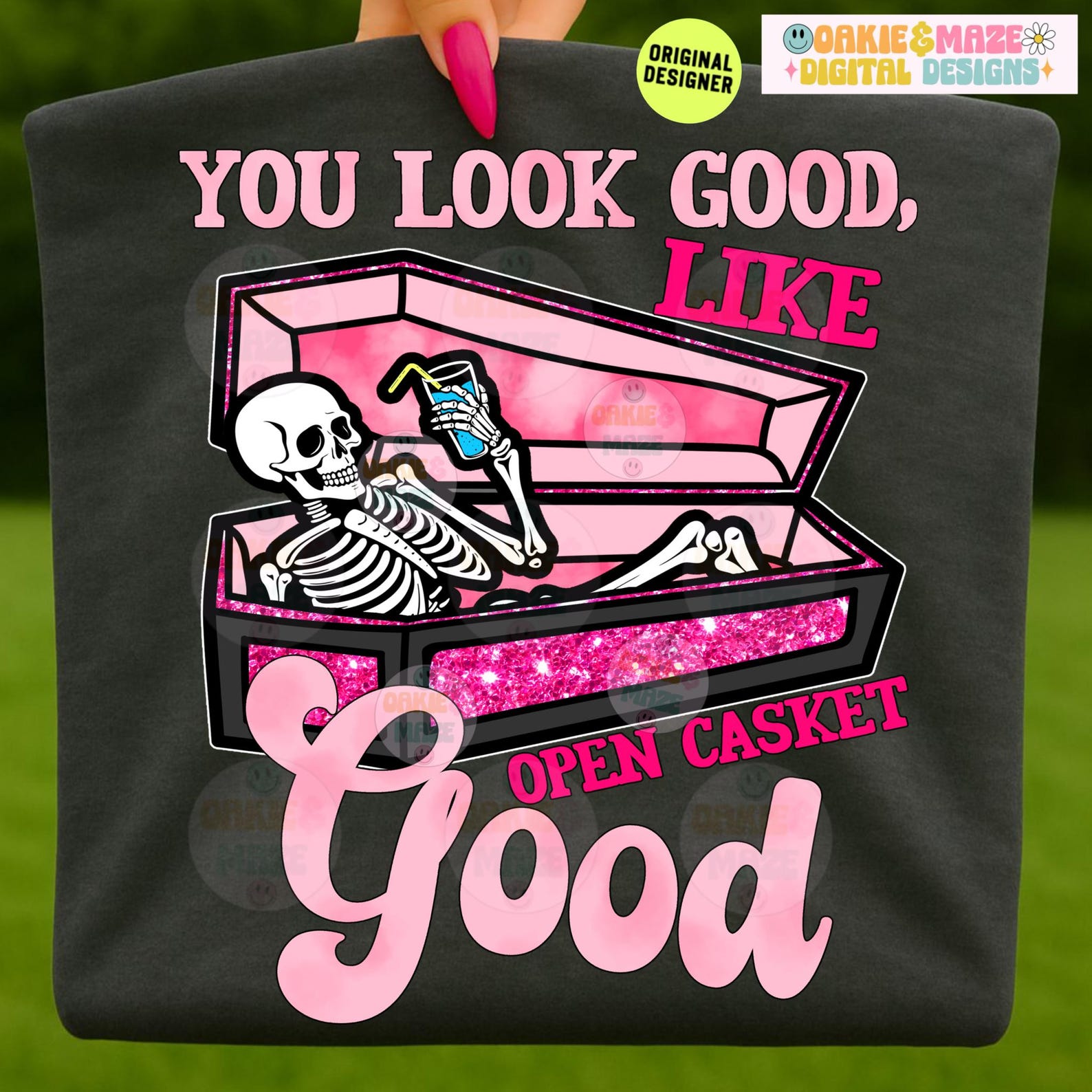 Funny Funeral Skeleton in Casket PNG - Mortician Embalmer Digital File ...