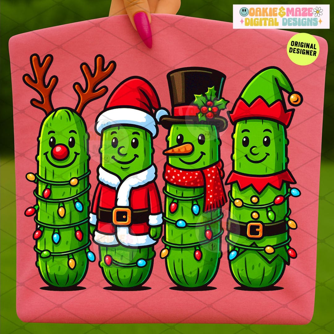 Funny Christmas Pickle PNG Christmas Pickles Pastel Retro Cute Funny ...